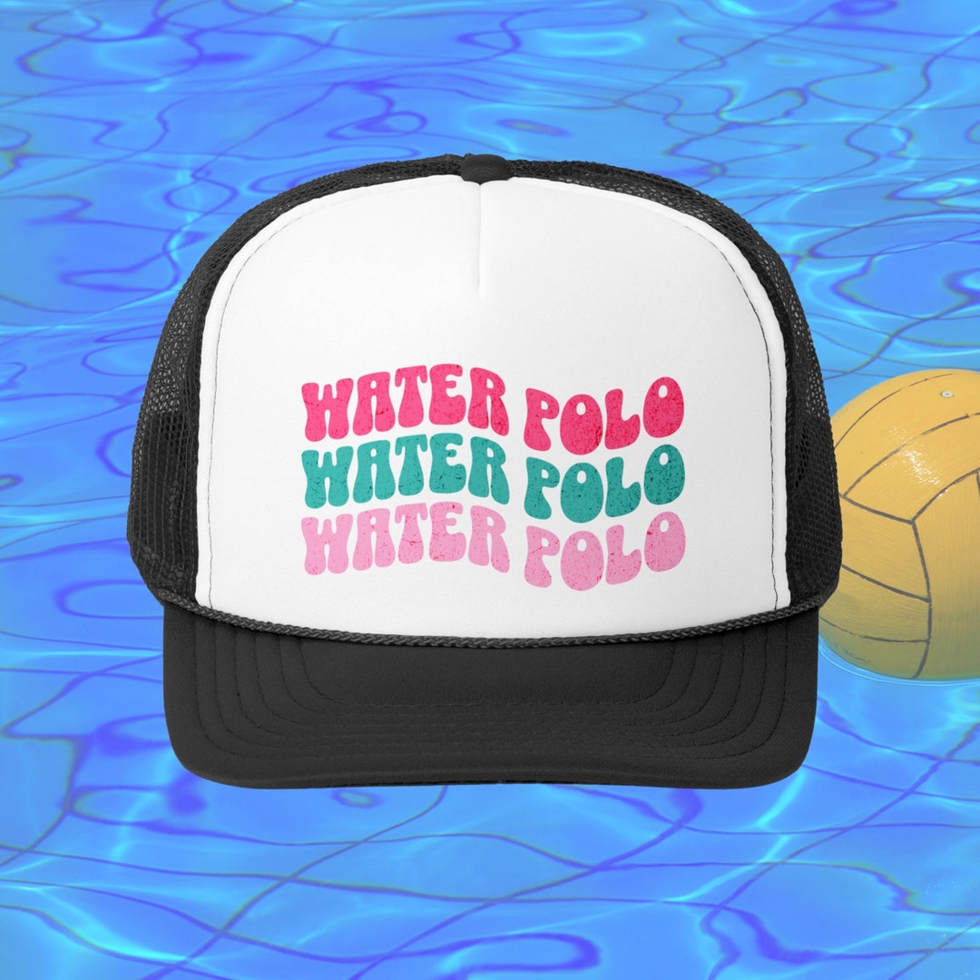 Water Polo Trucker Cap, Hat for Water Polo Player With Retro Wavy Text ...