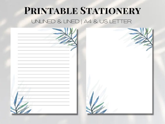 Printable Writing Paper Printable Stationerybotanical - Etsy Canada