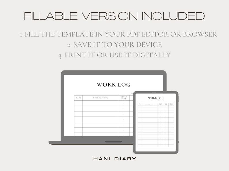 Editable Work Log Printable Time Log Time Tracker Activity - Etsy Canada