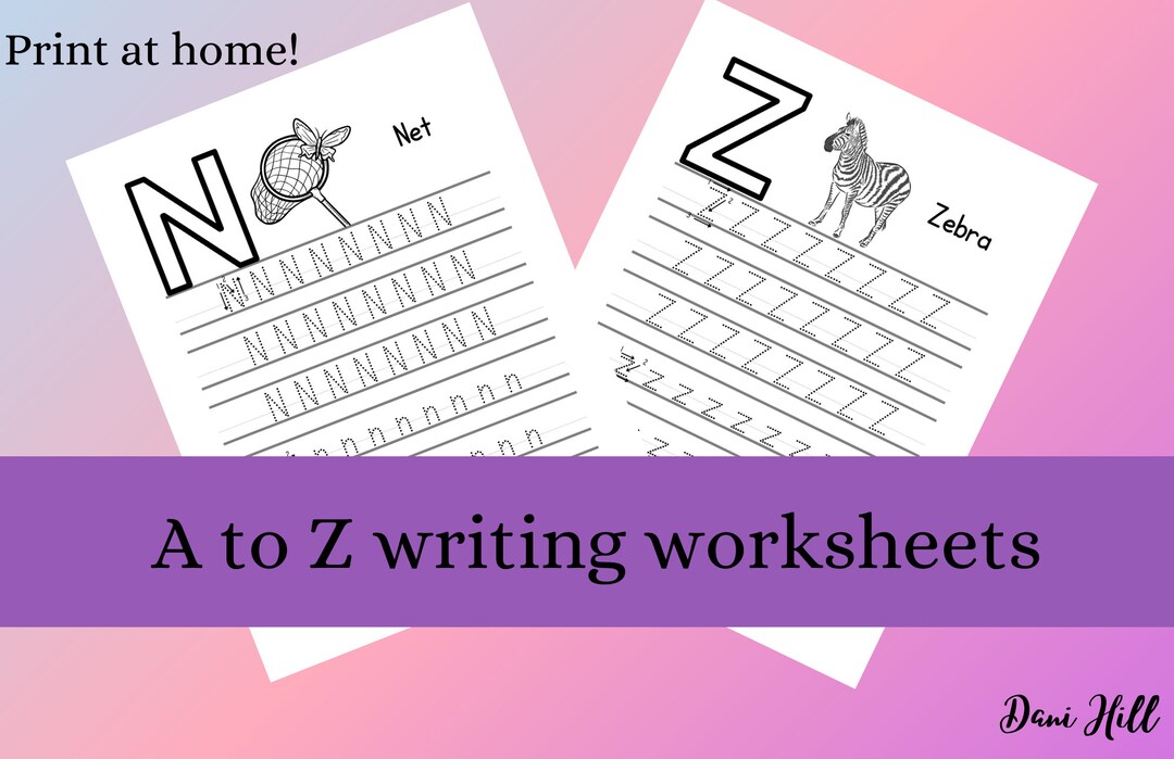Complete A to Z Tracing and Handwriting Worksheets - Etsy