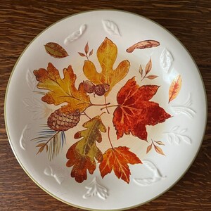 Longaberger Pottery Fall Foliage 9" Plate - Autumn Leaves Design ...