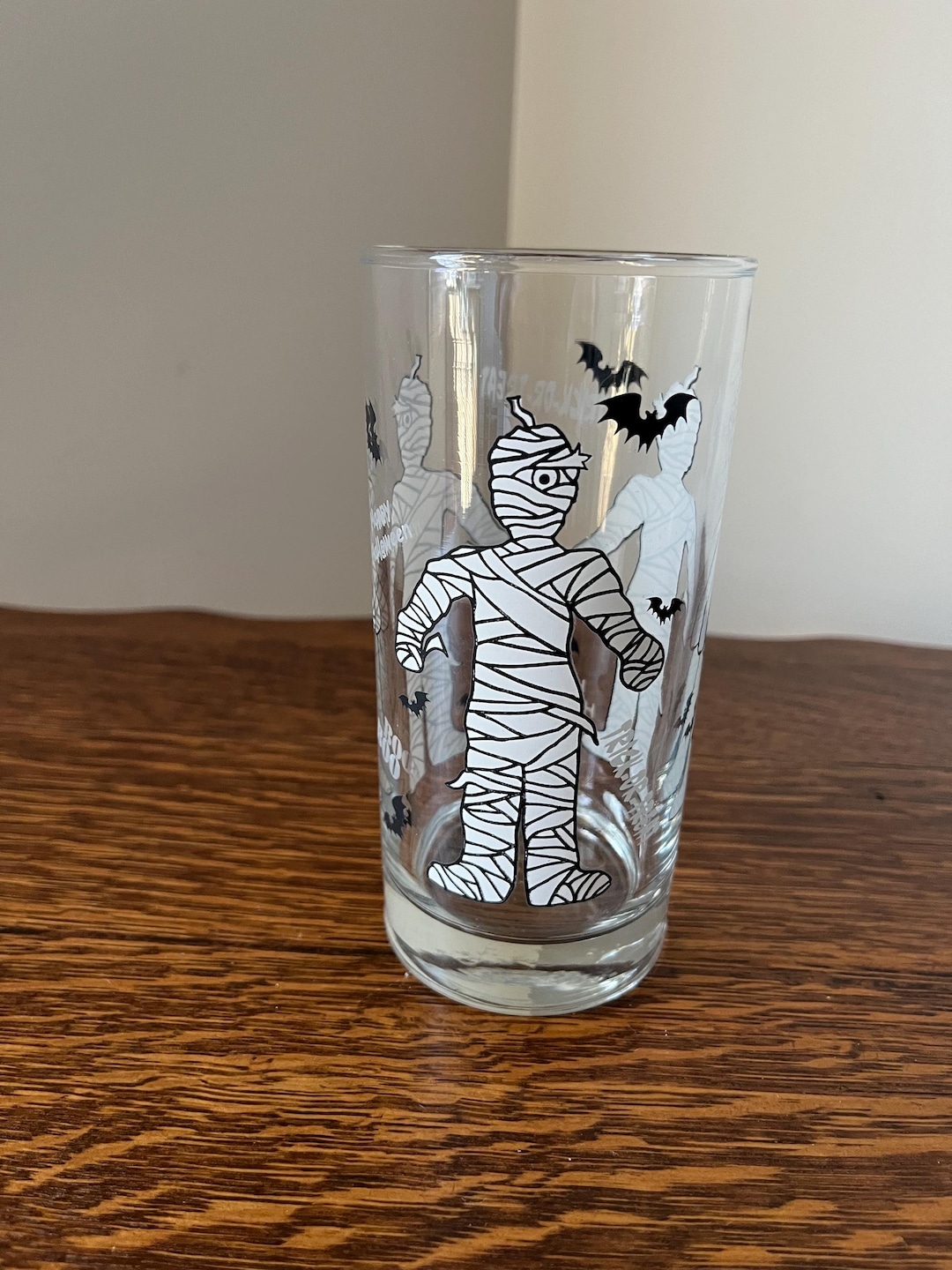 Vintage Halloween Mummy & Bats Trick or Treat Boo Drinking Glass - Etsy