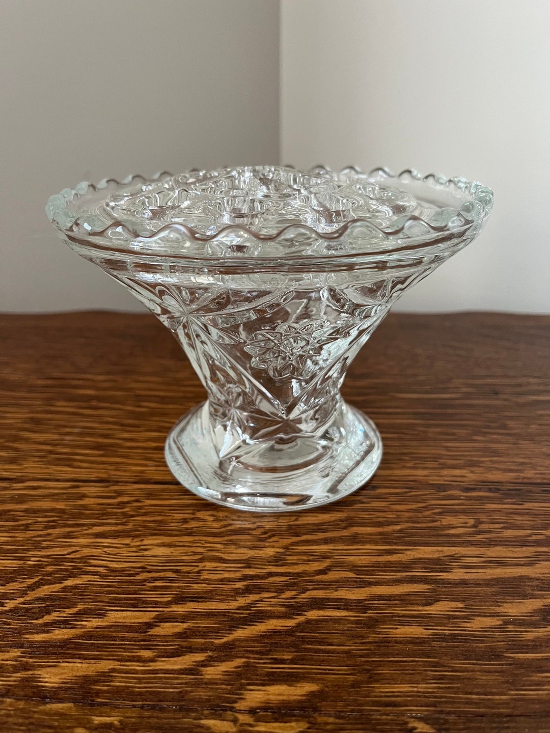 Vintage Anchor Hocking Clear Glass Flower Vase 2-piece Design - Etsy