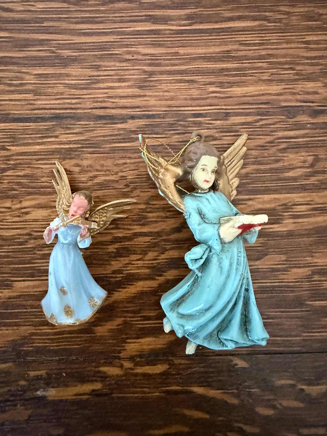 Vintage Plastic Angel Christmas Decorations, Set of 2, Blue Choir ...