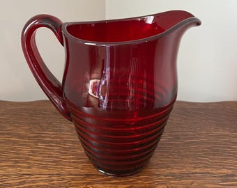 Vintage Ruby Red Glass Cape Cod Collection - for Avon - Cruet Pitcher ...
