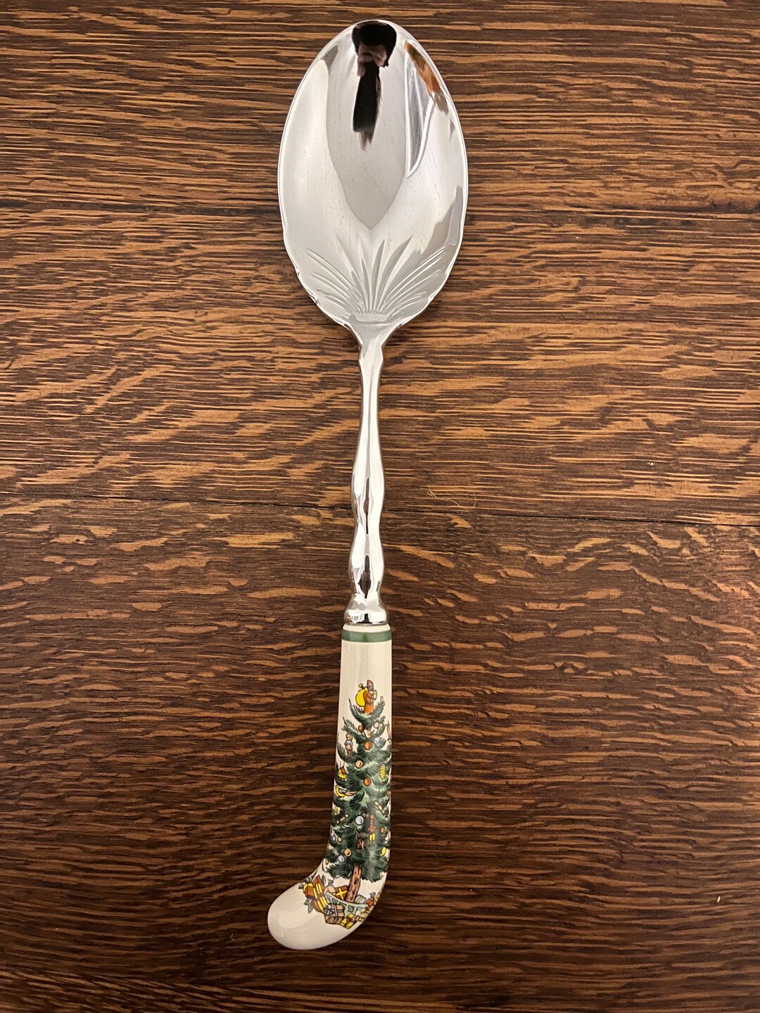 Spode Christmas Tree Shell Serving Spoon - Vintage in Box - 11 ...