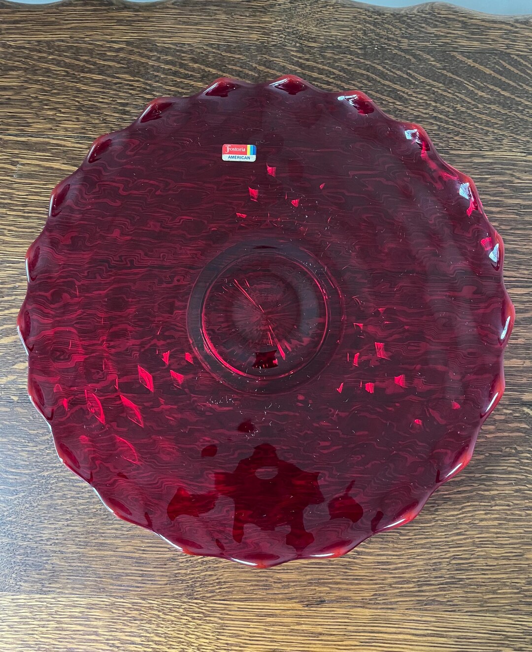 Fostoria Ruby Red Plate Serving Tray, Vintage Glass, Signed Fostoria - Etsy
