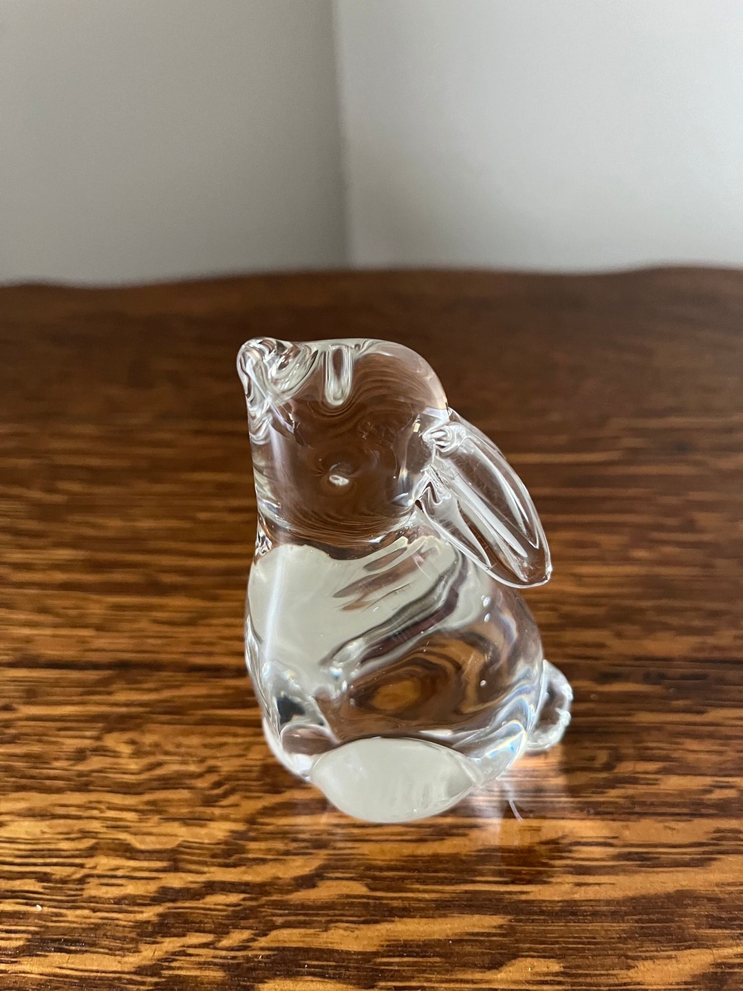 Vintage Clear Glass Rabbit Paperweight - Charming Collectible Desk ...