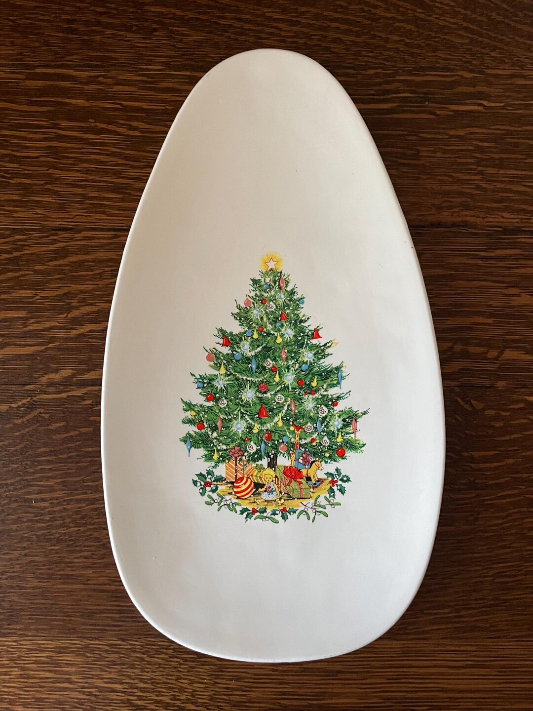 Vintage Christmas Tree Ceramic Plate Holiday Serving Platter - Etsy
