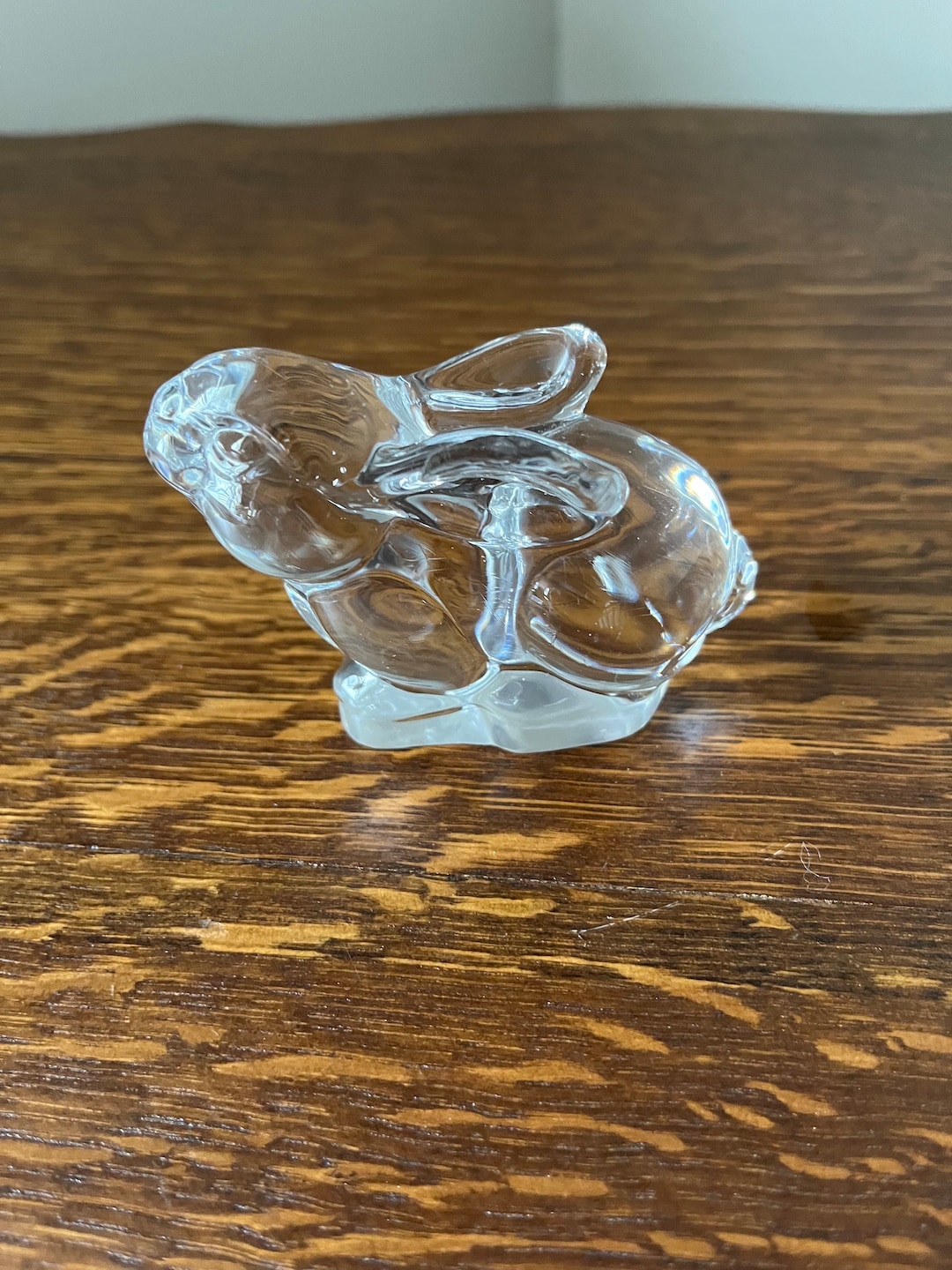 Vintage Clear Glass Rabbit Paperweight Charming Collectible Desk Decor ...