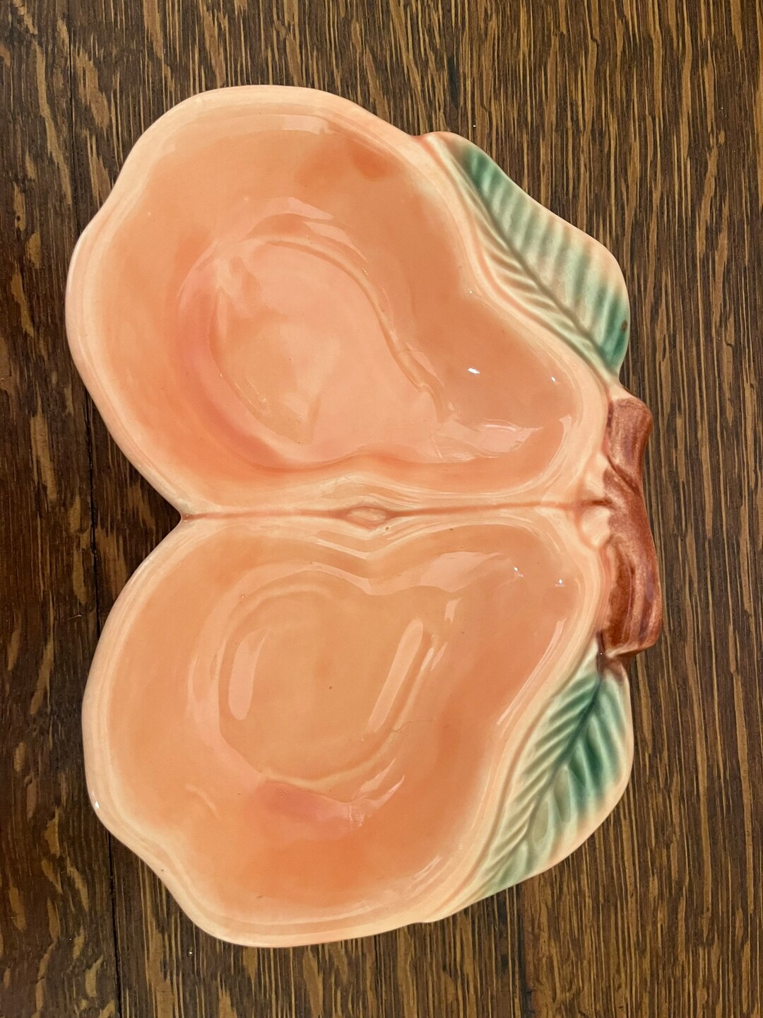 Vintage Belmar California Pottery Peach Pear Lazy Susan Chip Dip Dish ...