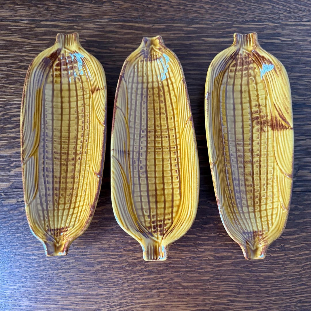 Vintage 1970s California Pottery Ceramic Corn Dishes – Set of 3 Corn ...