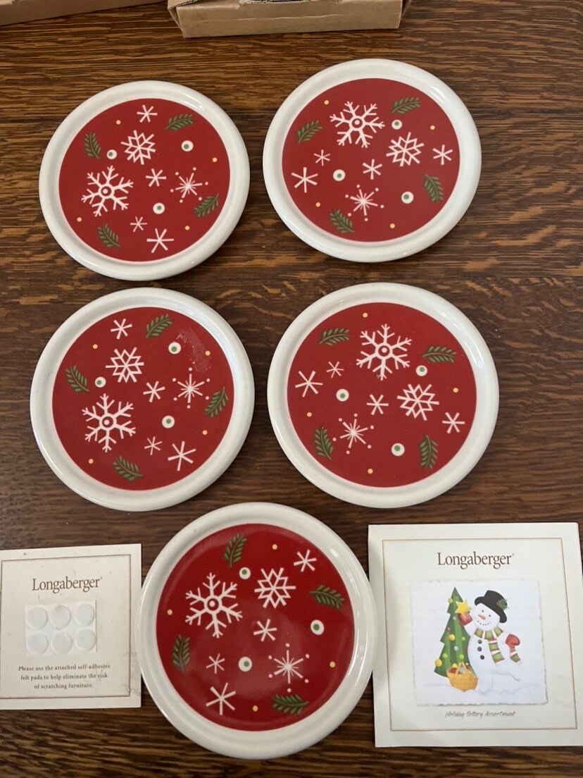 Vintage Longaberger Holiday Coaster/lid set - Etsy
