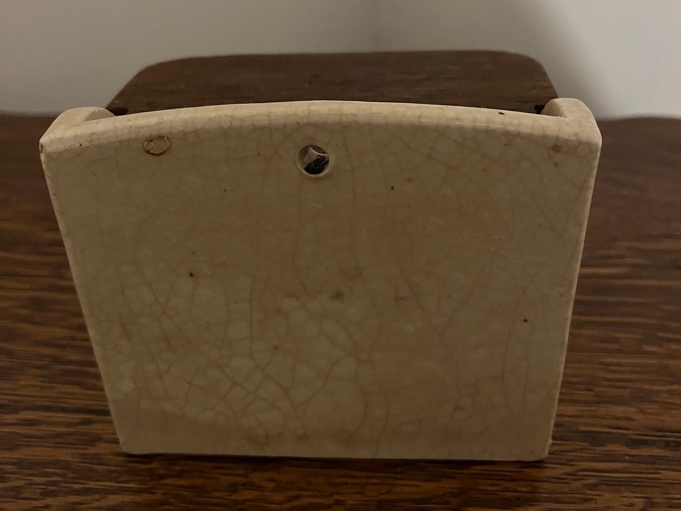 Vintage Porcelain Salt Box With Wood Hinged Lid Floral Design Made in ...