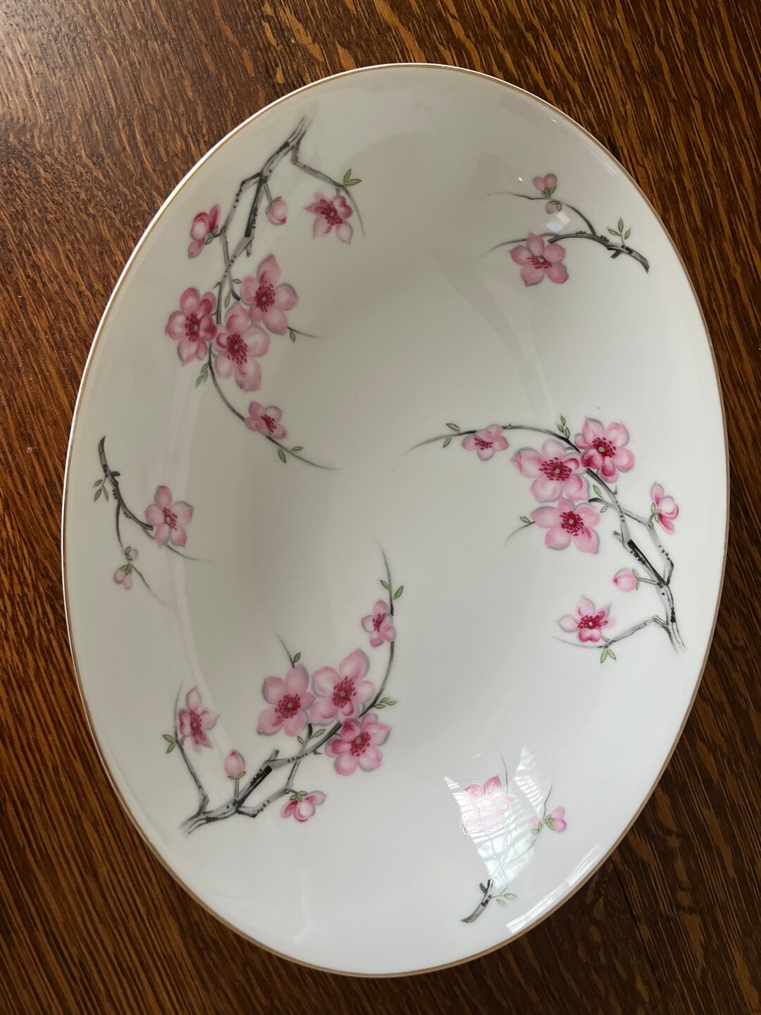 Vintage Diamond China Cherry Blossom Oval Vegetable Serving Dish 10" - Etsy