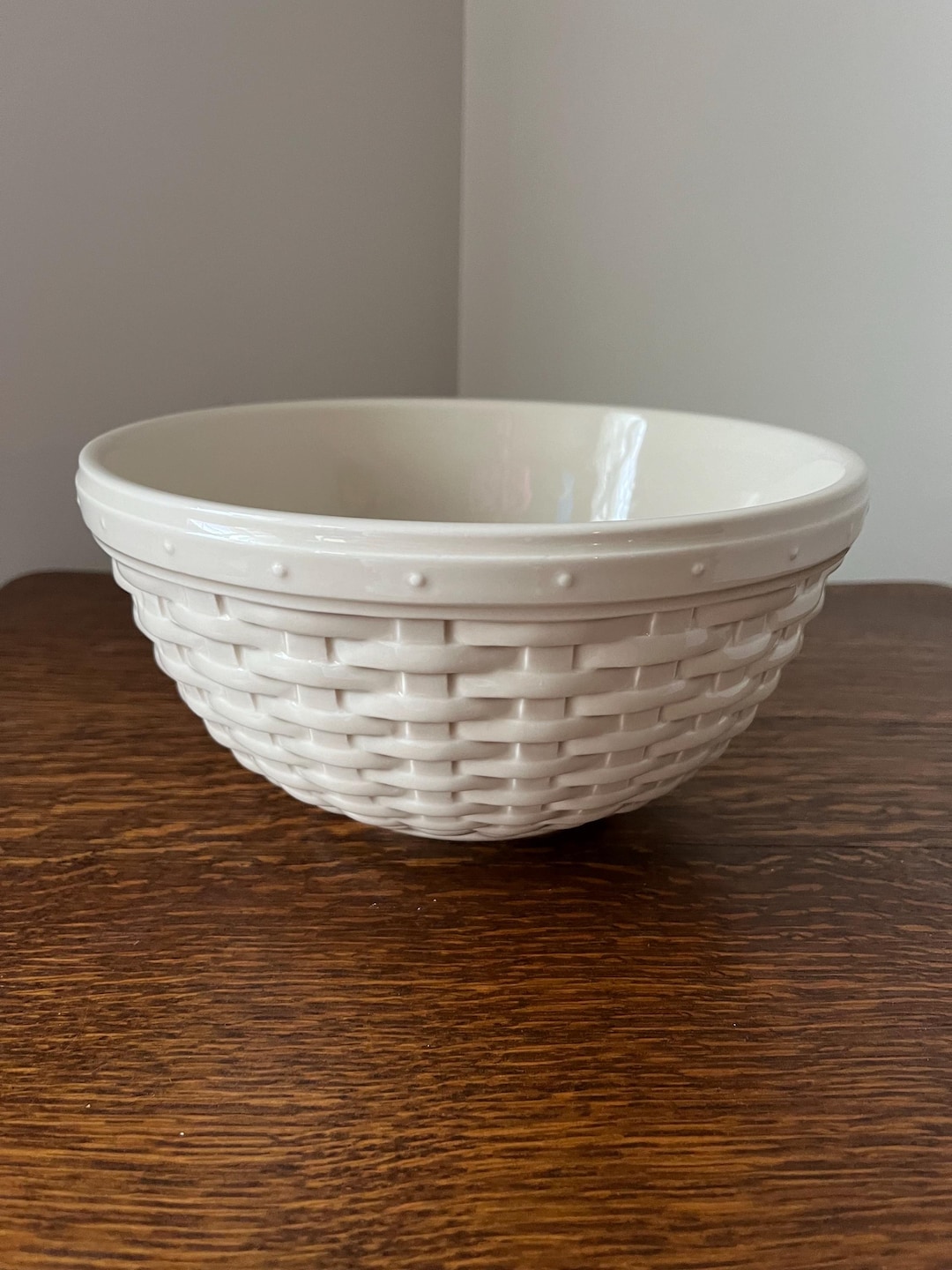 Longaberger Pottery Ivory Woven Reflections 9 Inch Bowl - Etsy