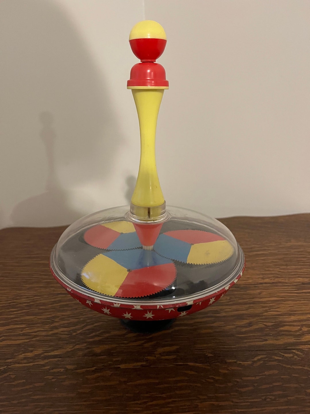 Vintage Spinning Push & Spin Toy: Plastic and Metal 10 Inches - Etsy