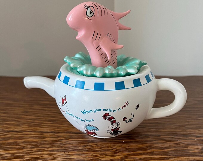 Hallmark Dr. Seuss the Fish in the Pot Teapot 2001 Porcelain Figurine ...
