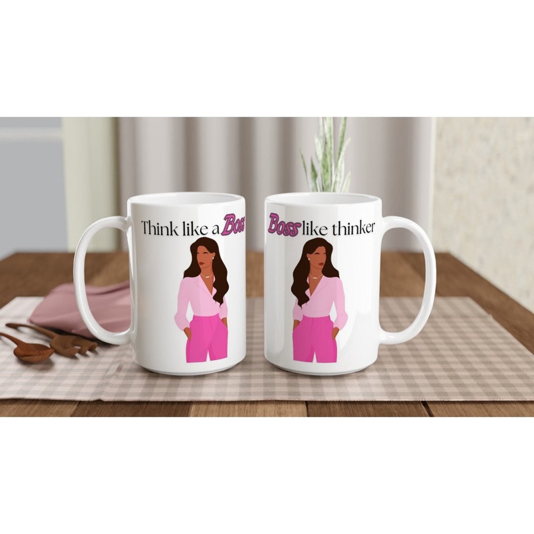 Pink Boss Lady Quote on Mug, Boss Lady Thinker, Mug Gift for Her ...