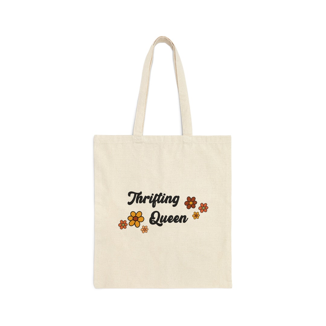 Thrifting Queen Canvas Tote Bag, Thrift Queen Tote, Reusable Tote Bag ...