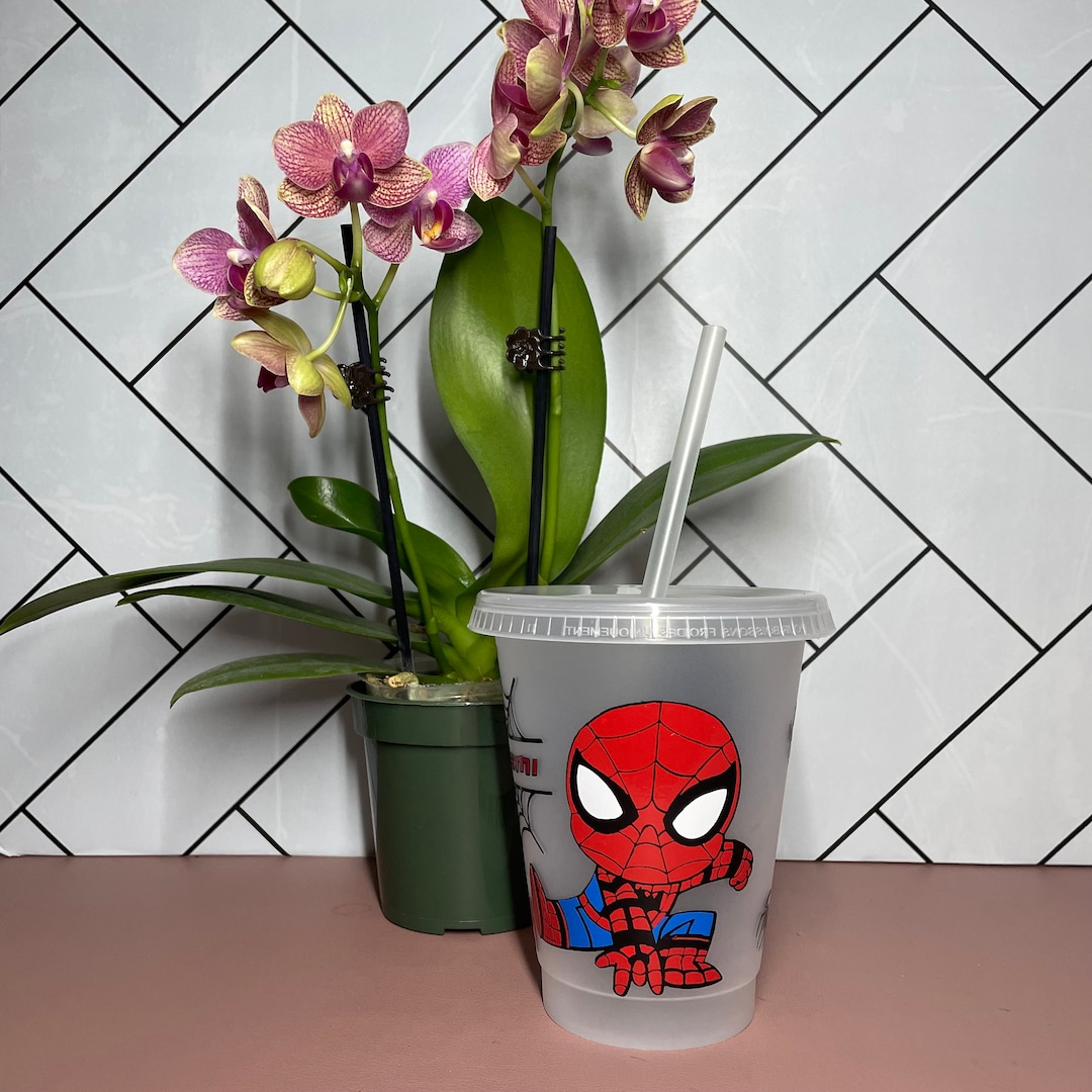 Spider-man 16oz Custom Cold Cup, Spider-man Kids Cups, Birthday Cups ...
