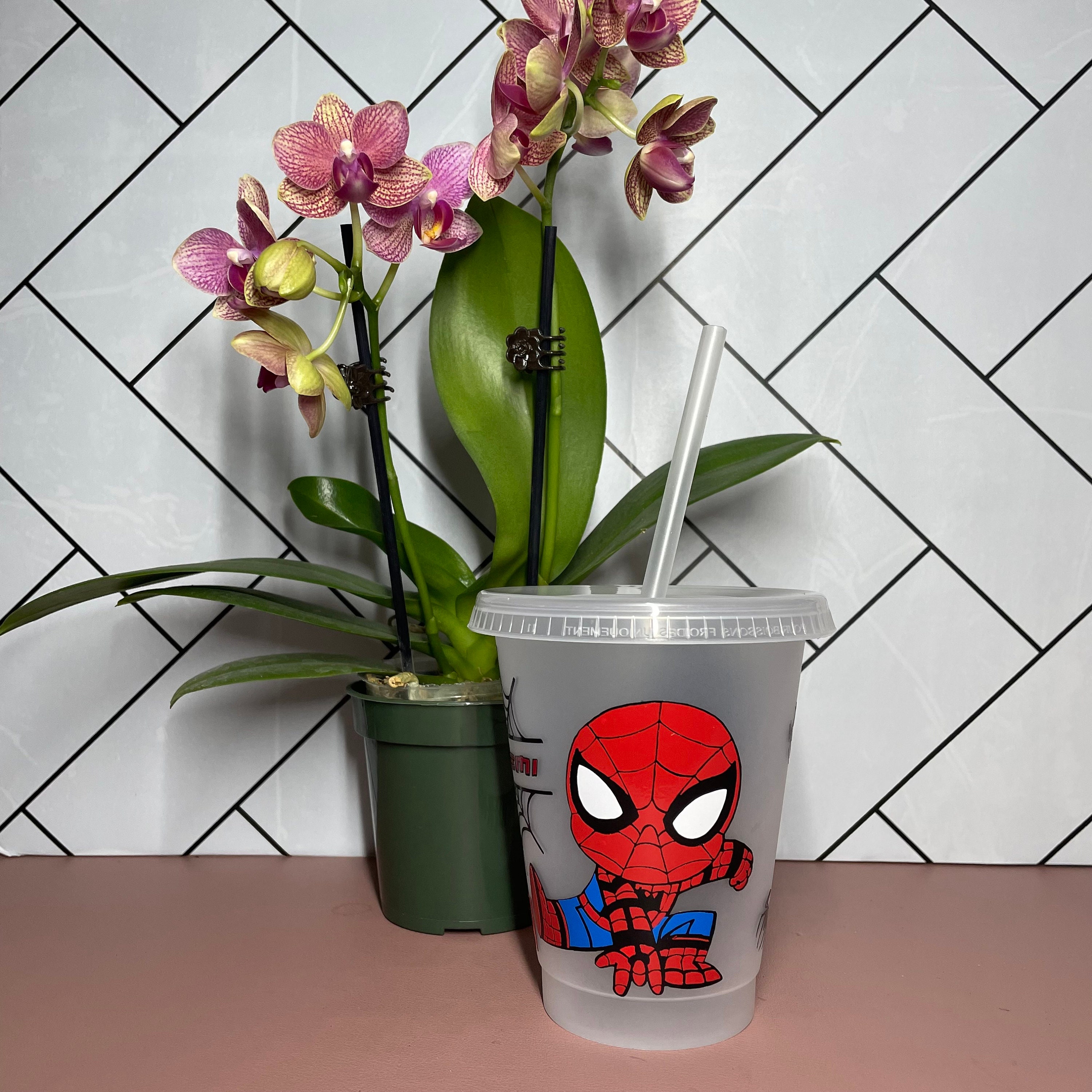 Spider-man 16oz Custom Cold Cup, Spider-man Kids Cups, Birthday Cups ...