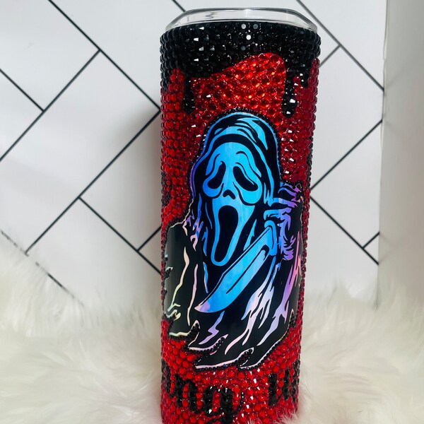 Rhinestone Ghost Face Tumbler - Etsy