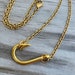 Gold Sideways Fishing Fish Hook Necklace on 16" Chain - Etsy