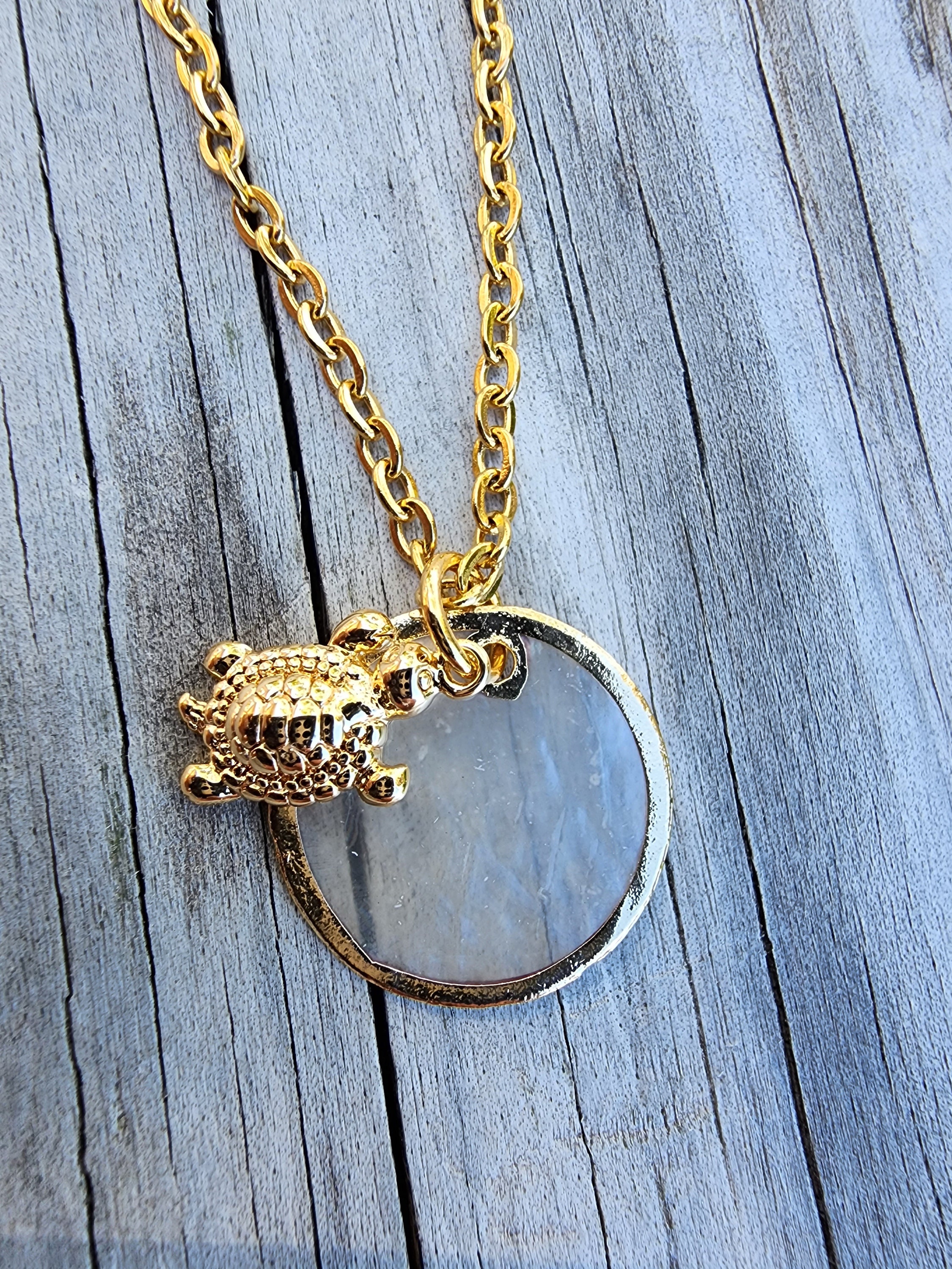 Dainty Gold Turtle Capiz Shell Necklace on Gold Chain - Etsy