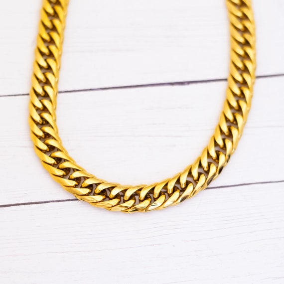 16 inch, Vintage Intricate Well-made Curb Chain Gold … - Gem