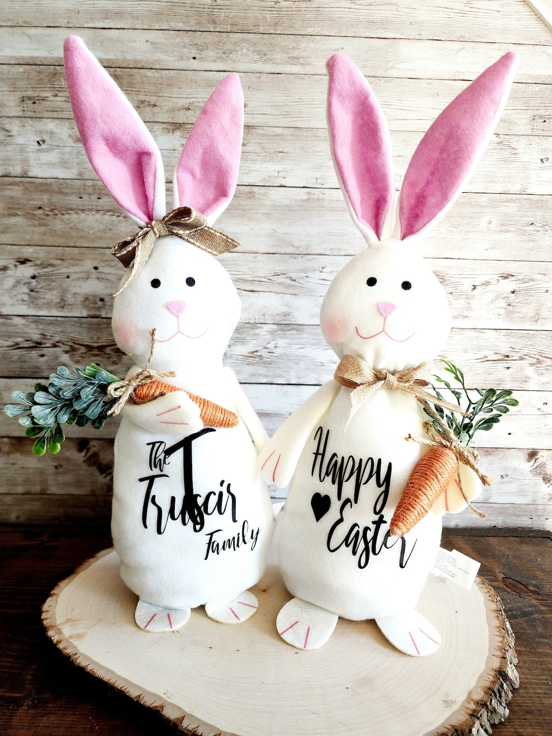Personalized Bunnies Easter Decor Bunny Decor Personalized Decor ...