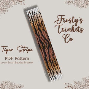 Tiger Print Loom Beaded Bracelet Pattern | Animal Print Inspired ...