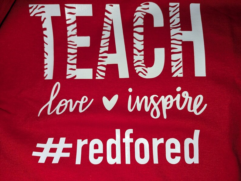 Teach, Love, Inspire #red for Ed T-shirt - Etsy Canada