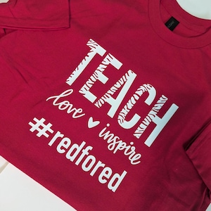 Teach, Love, Inspire #red for Ed T-shirt - Etsy Canada