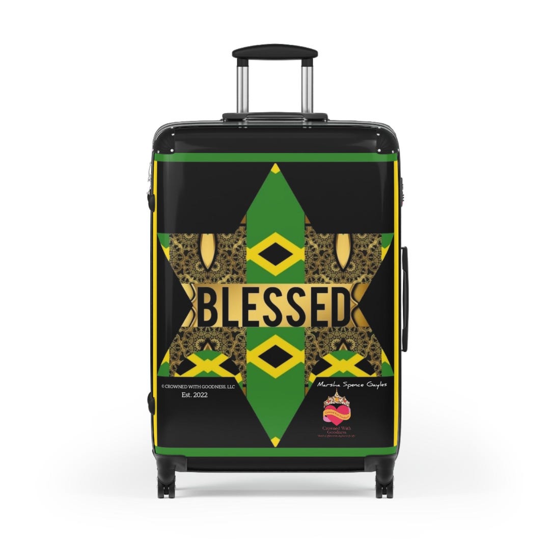 Blessed Royalty Suitcase Luxury Jamaican-inspired Travel Luggage by ...