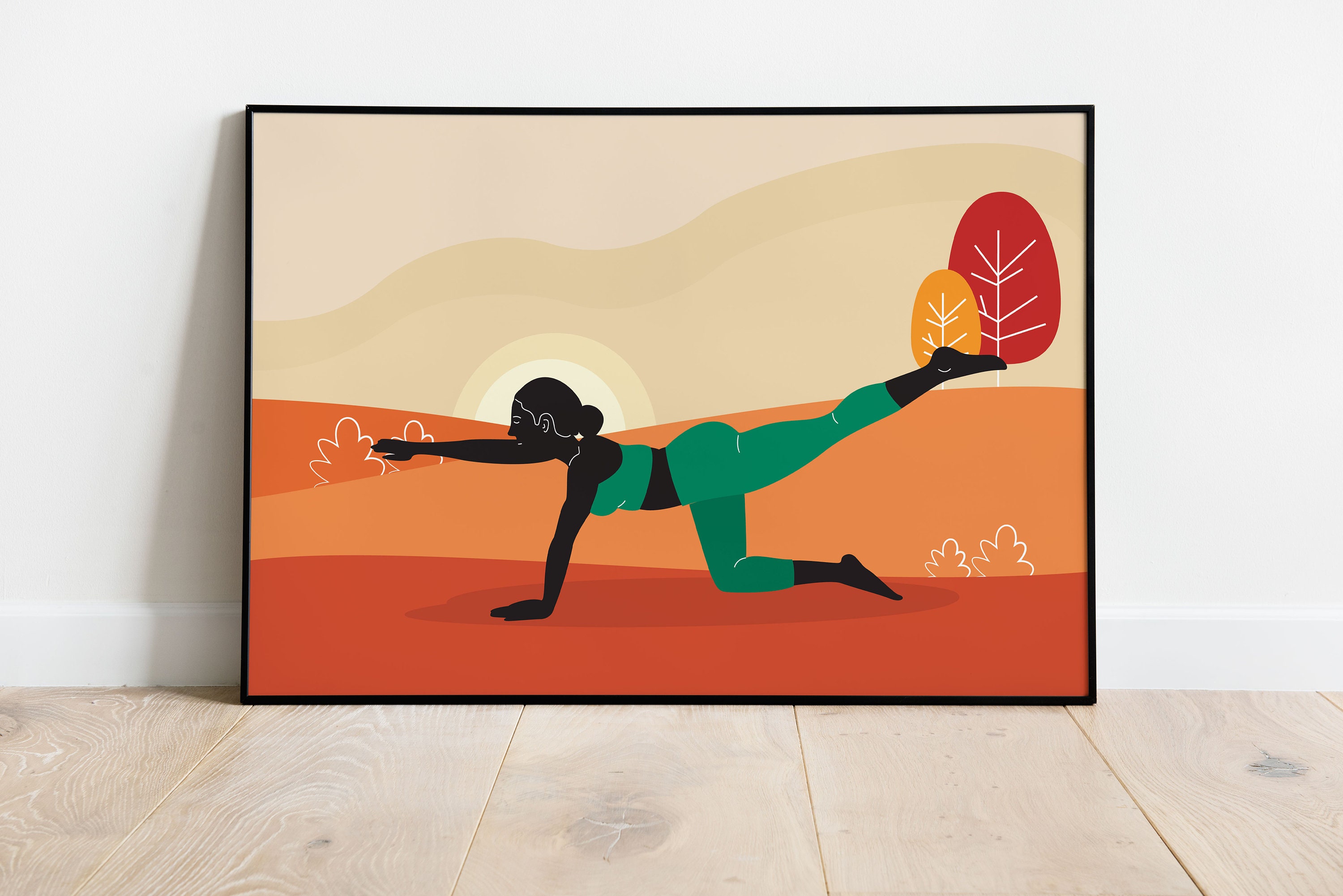 Digital Download Yoga Pose Art Print, Calming Wall Decor, Woman Yoga ...