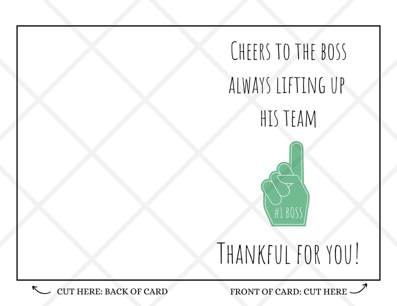 Cheers to the Boss Always Lifting up His Team 5x7 Inch Instant Download ...