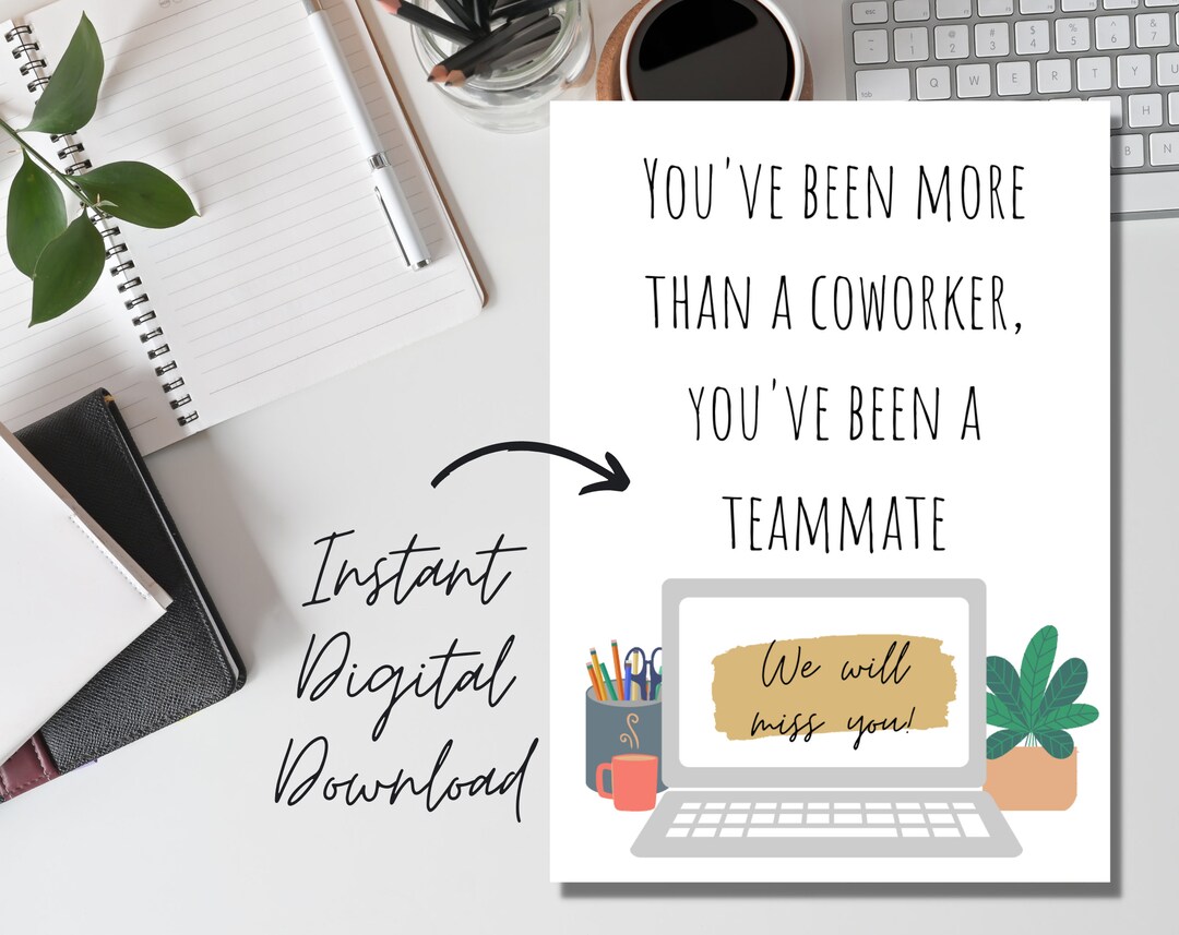 You've Been a Teammate Digital Download, Printable 5x7 in Card ...
