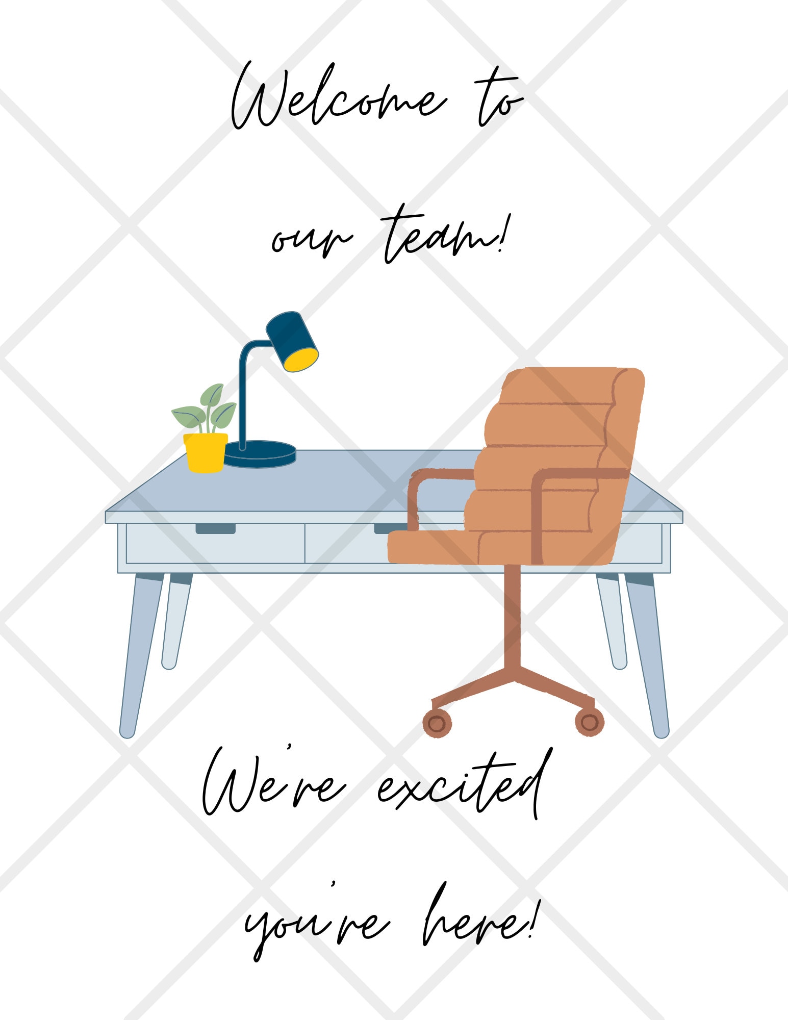 Welcome to Our Team- We're Glad You're Here! 8.5x11 Inch Full Page ...