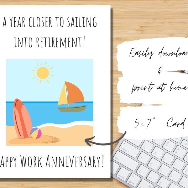 1 Year Work Anniversary Card - Etsy