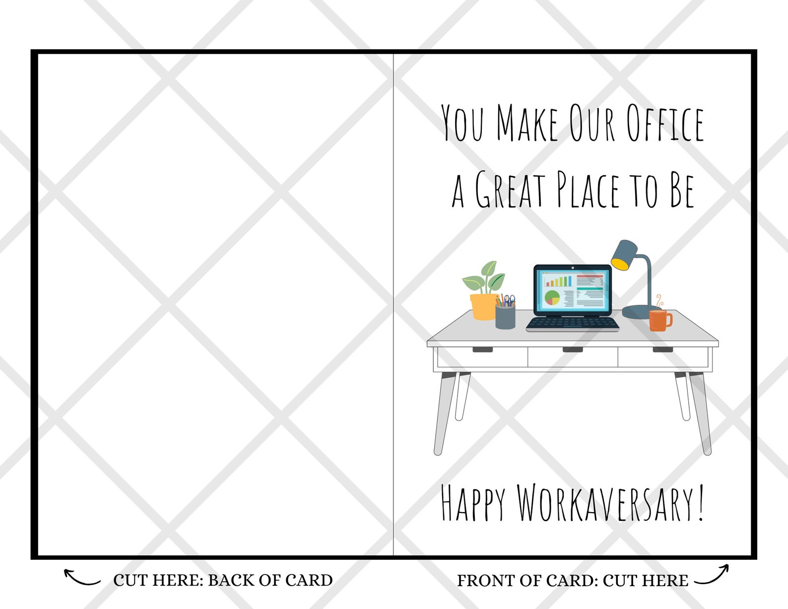 Happy Workaversary, Coworker Office, 5x7 in Digital Download Print ...