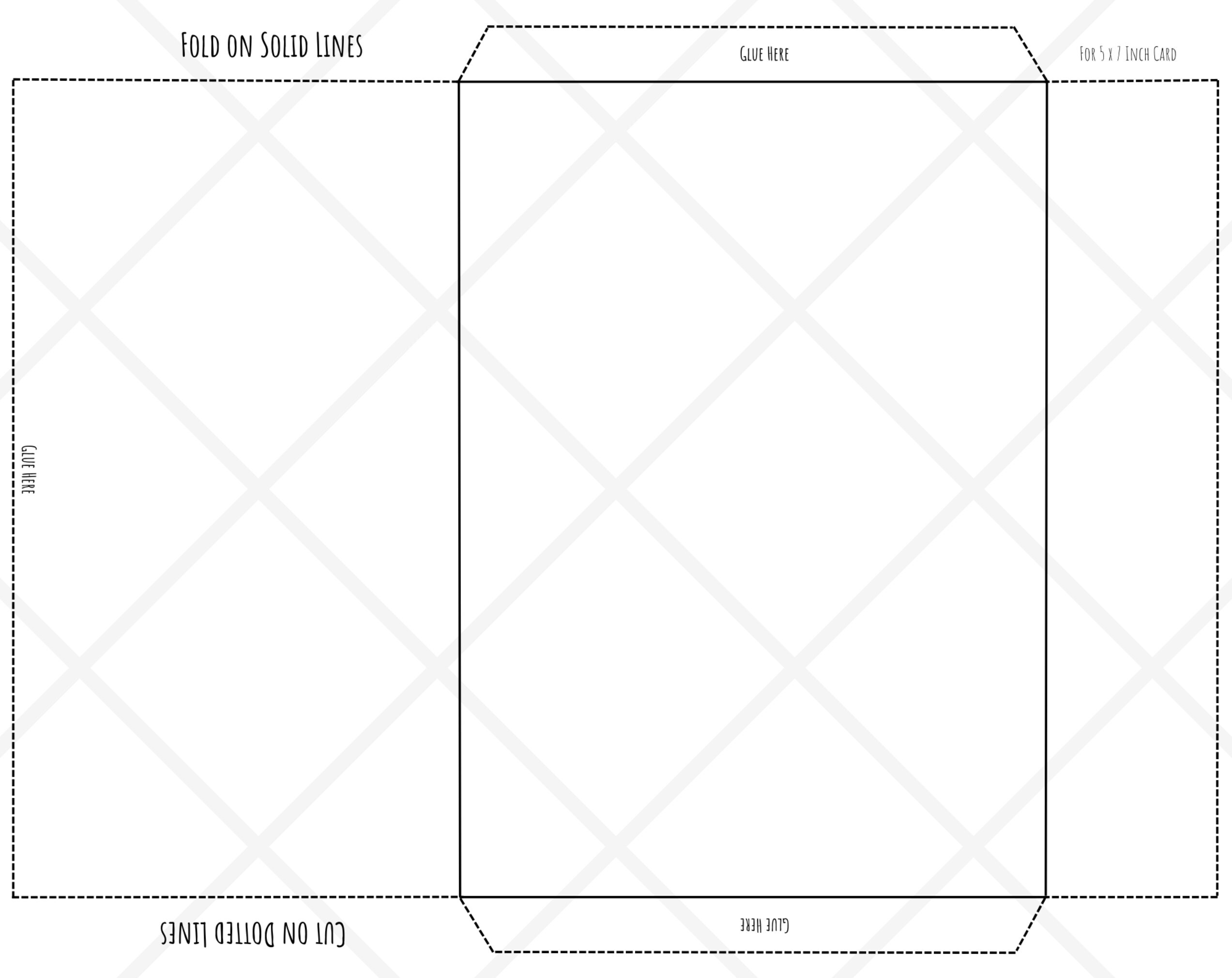 Simple Printable A7 Envelope Template Fits 5x7 Inch Card, Instant ...