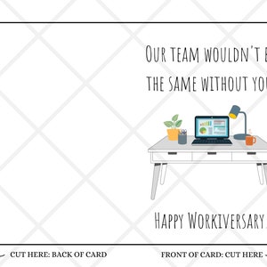 Happy Workiversary, Coworker Office Card, 5x7 Inch Digital Download ...