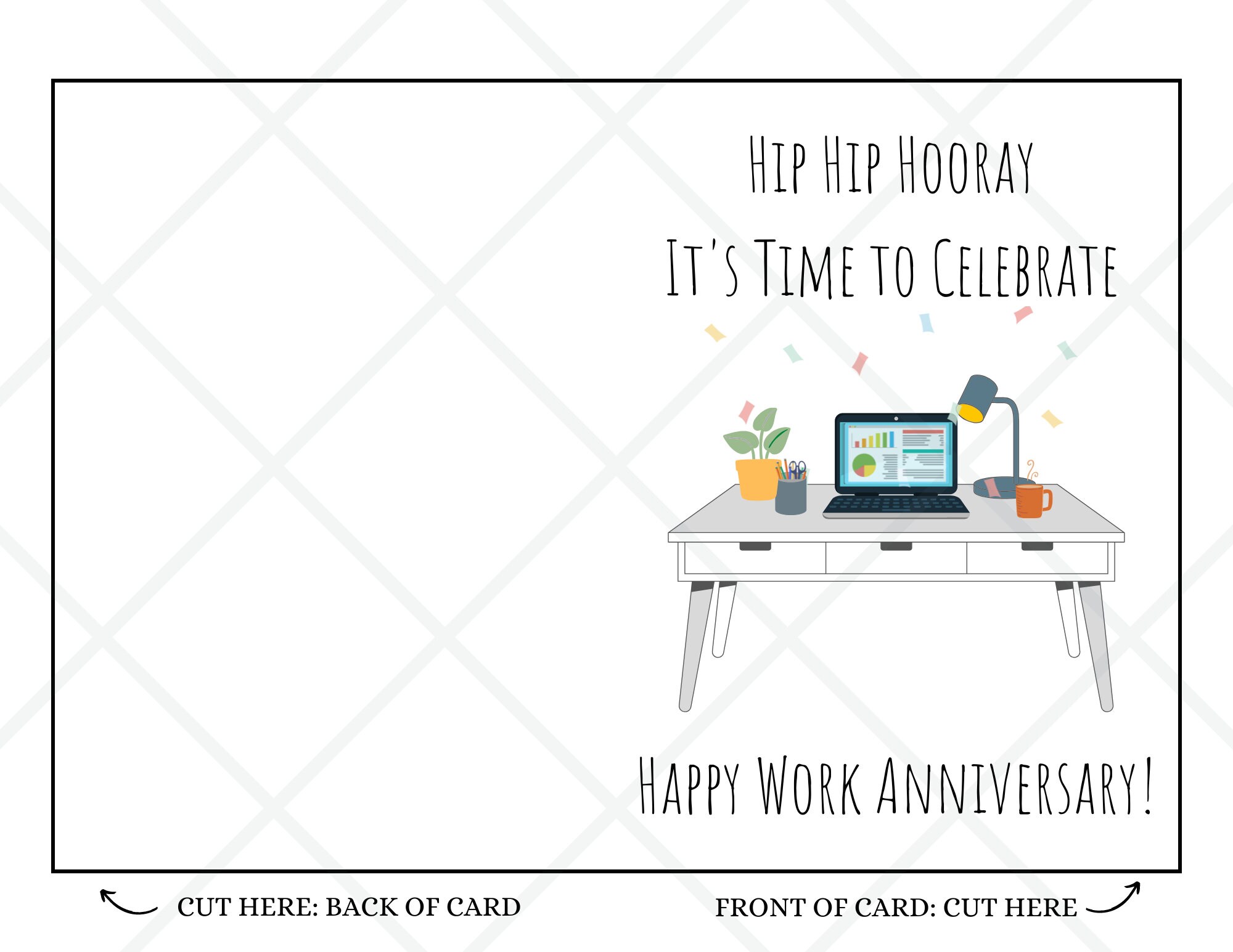 Hip Hip Hooray Work Anniversary, Coworker Teammate Office Company Card ...