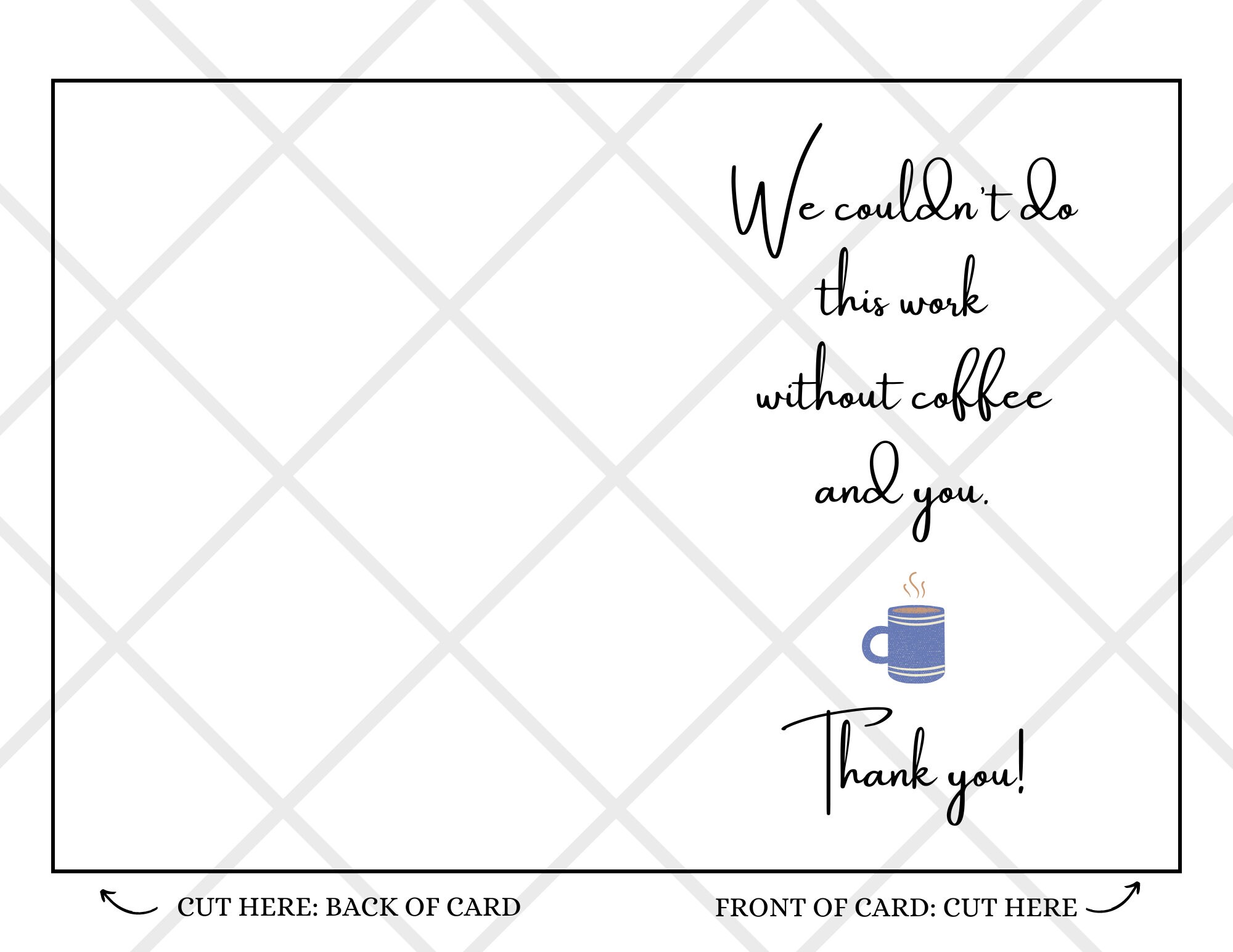 Thank You Coworker Employee Appreciation 5x7 Inch Card, Coffee and Work ...