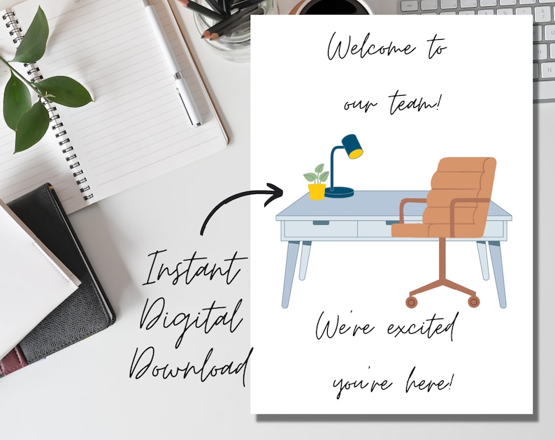 Welcome to Our Team, We're Excited You're Here 5x7 Inch Digital ...