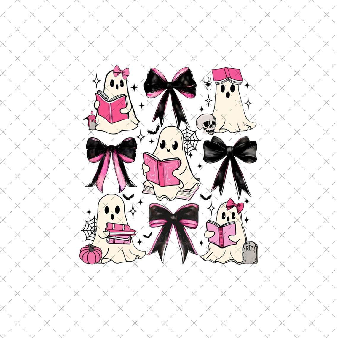 Spooky Ghost Halloween Png, Halloween Bow Png, Cute Ghost Png, Spooky ...