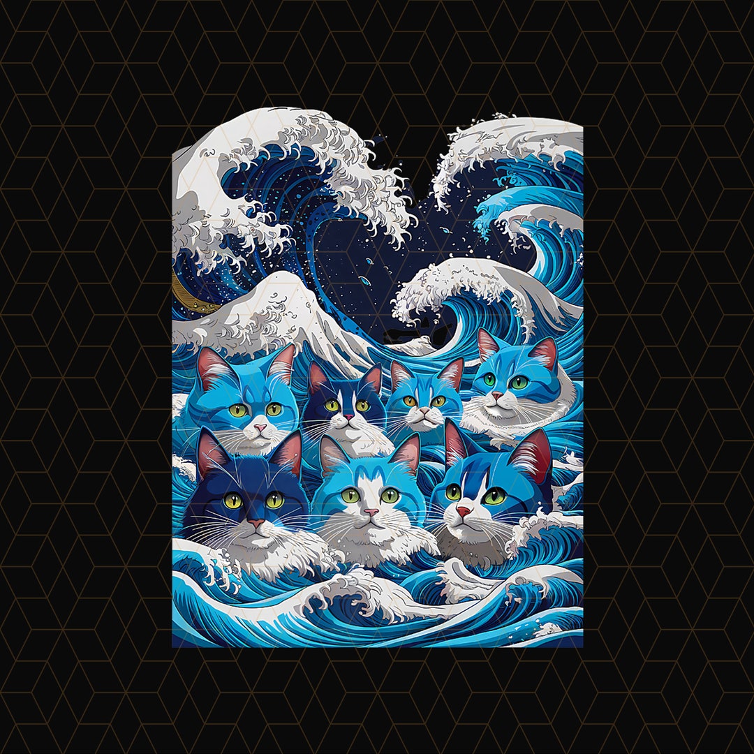 Blue Cats Wave for Kamala Funny Childless Cat Lady Png, Kamala Harris ...