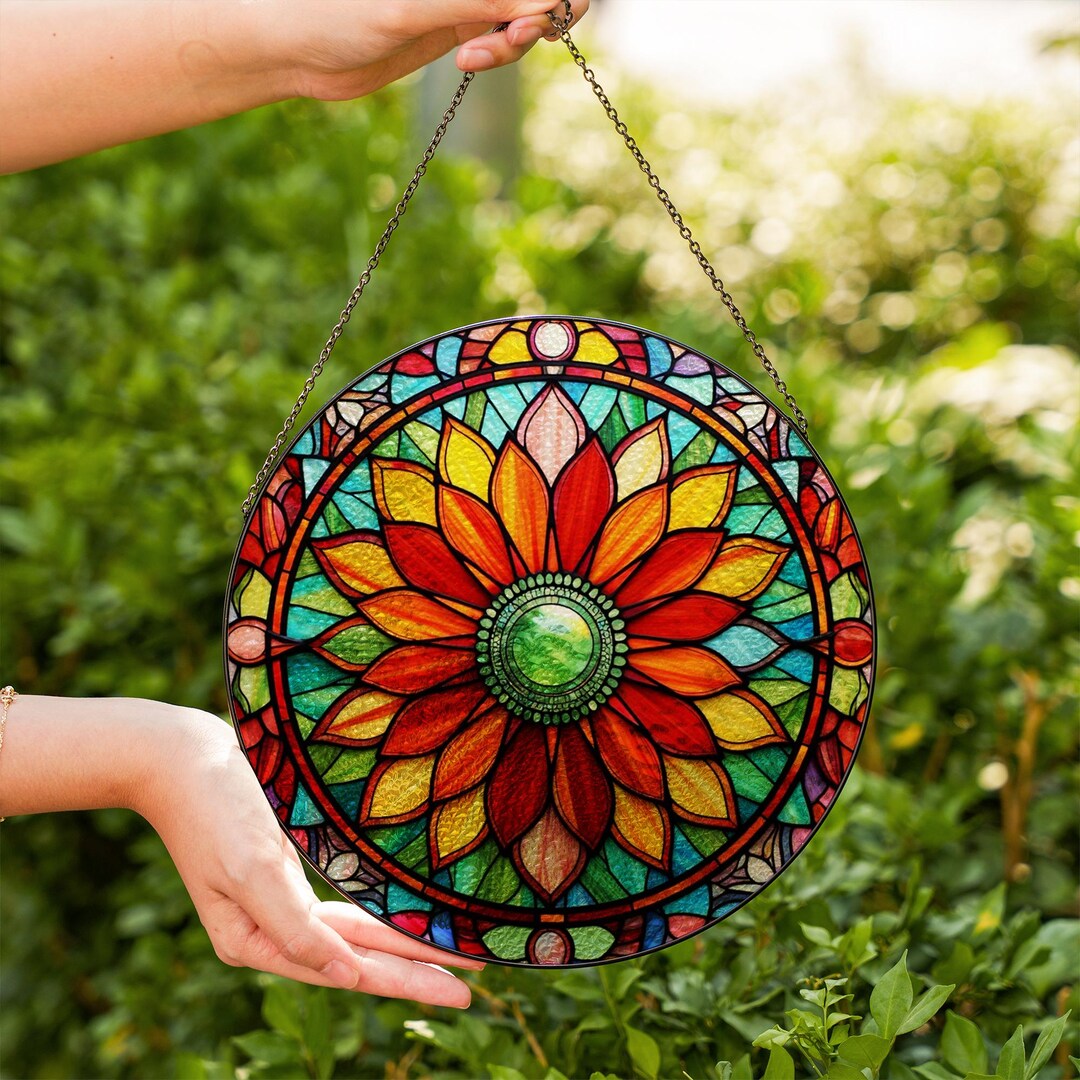 Mandala Suncatcher, Mandala Home Decor, Namaste Yoga Window Hanging ...