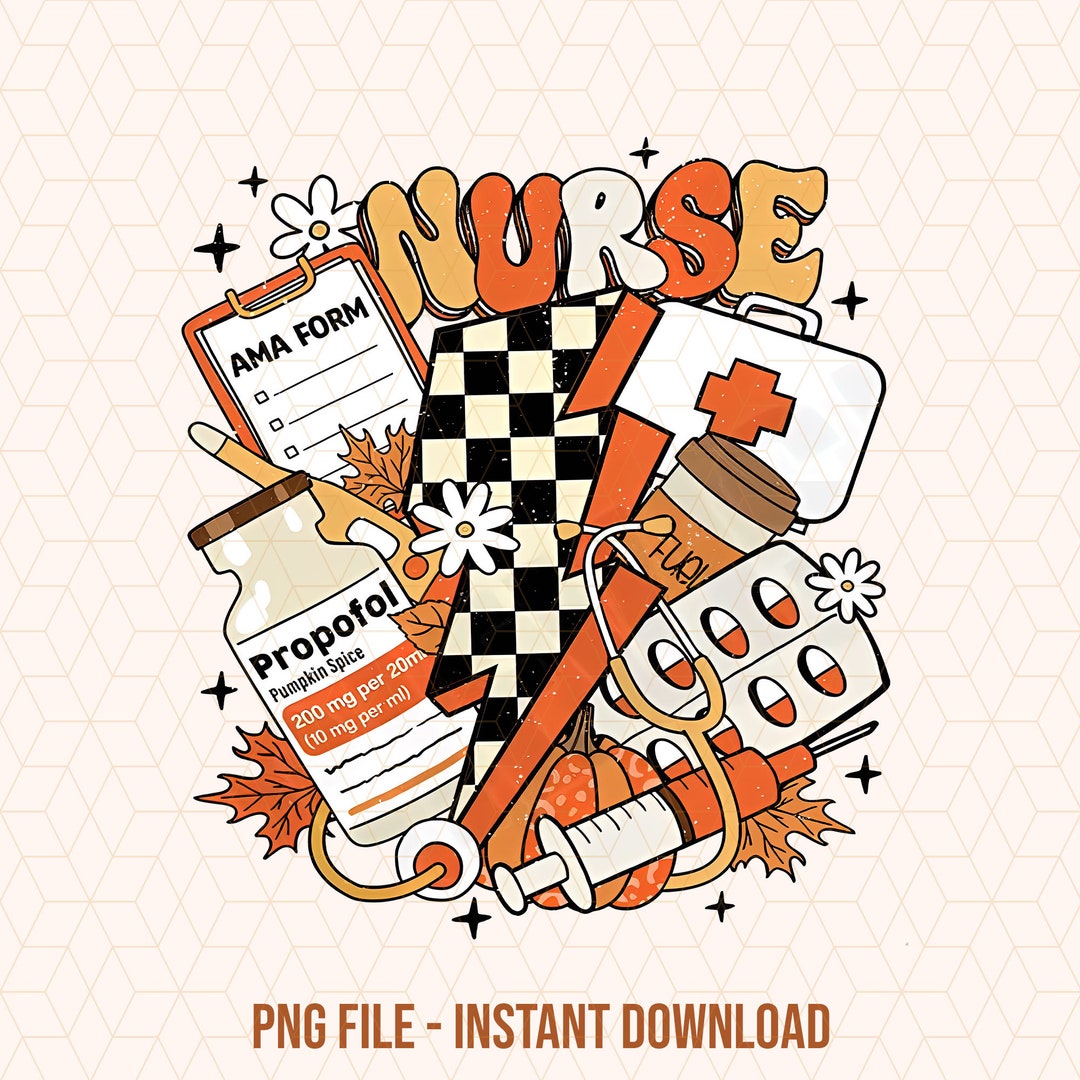Retro Groovy Nurse Fall Png, Medical Nurse Png, Fall Nurse Vibes Png ...